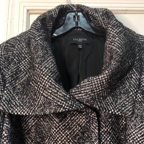 Talbots | Jackets & Coats | Talbots 2w Black White Plaid Jacket Worn ...